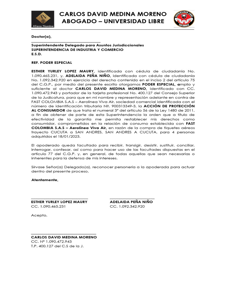 Poder Especial para Acción Judicial | PDF | Gobierno | Justicia