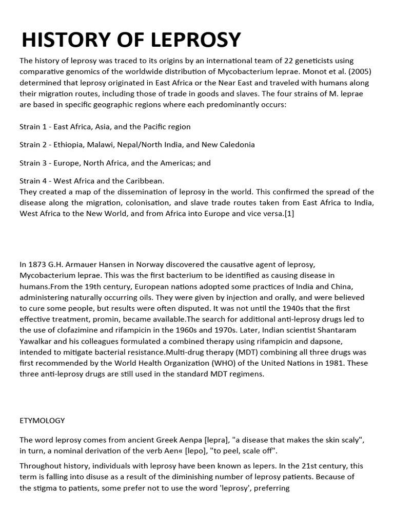 History-Of-Leprosy 20231003 235730 0000 | PDF | Leprosy | Medical ...