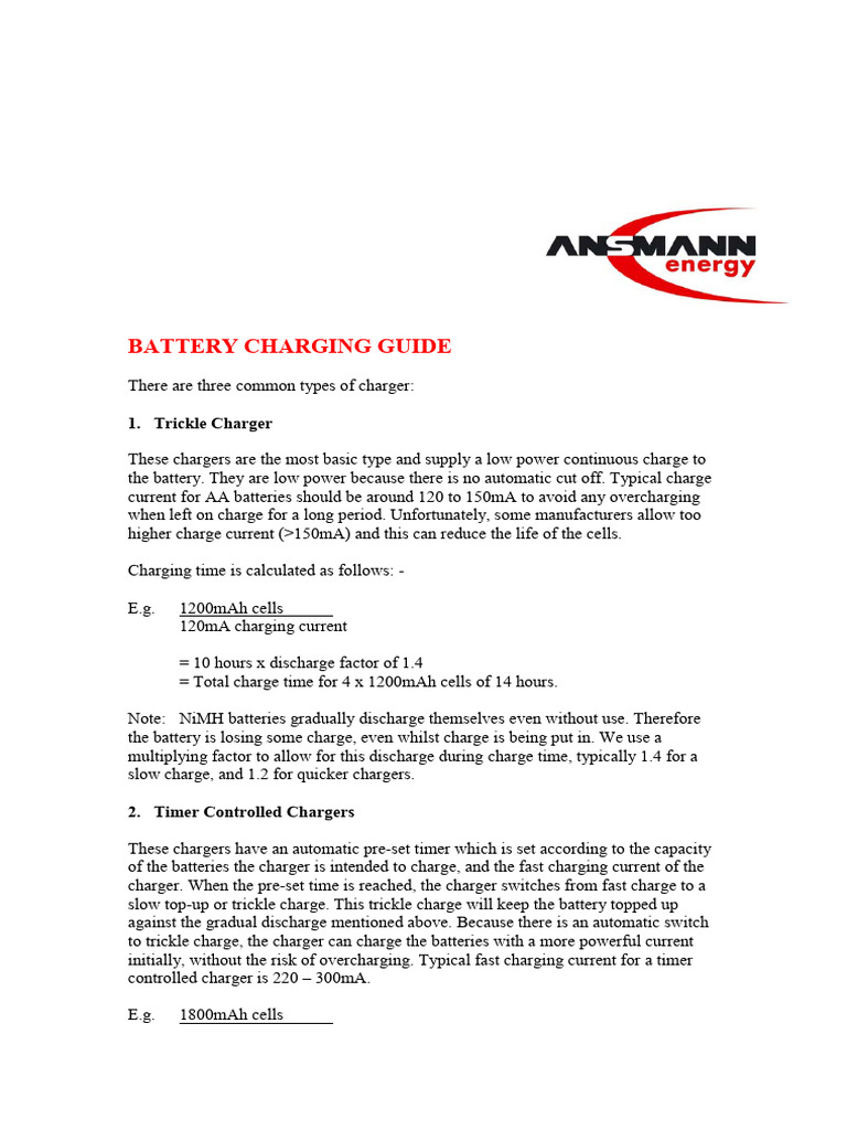 Battery Charging Guide: 1. Trickle Charger | PDF | Battery Charger ...