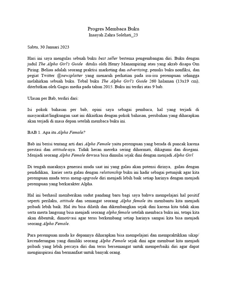 Progres Membaca | PDF