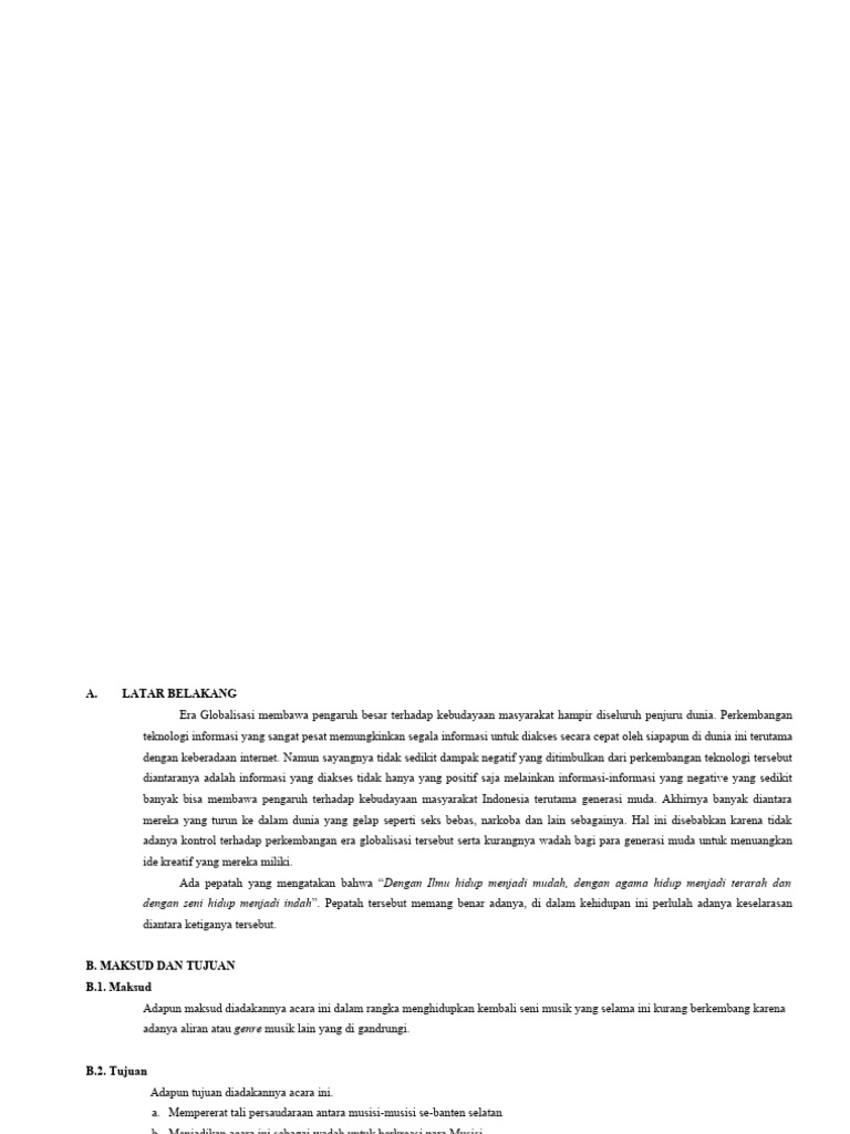 Proposal Festival Musik | PDF