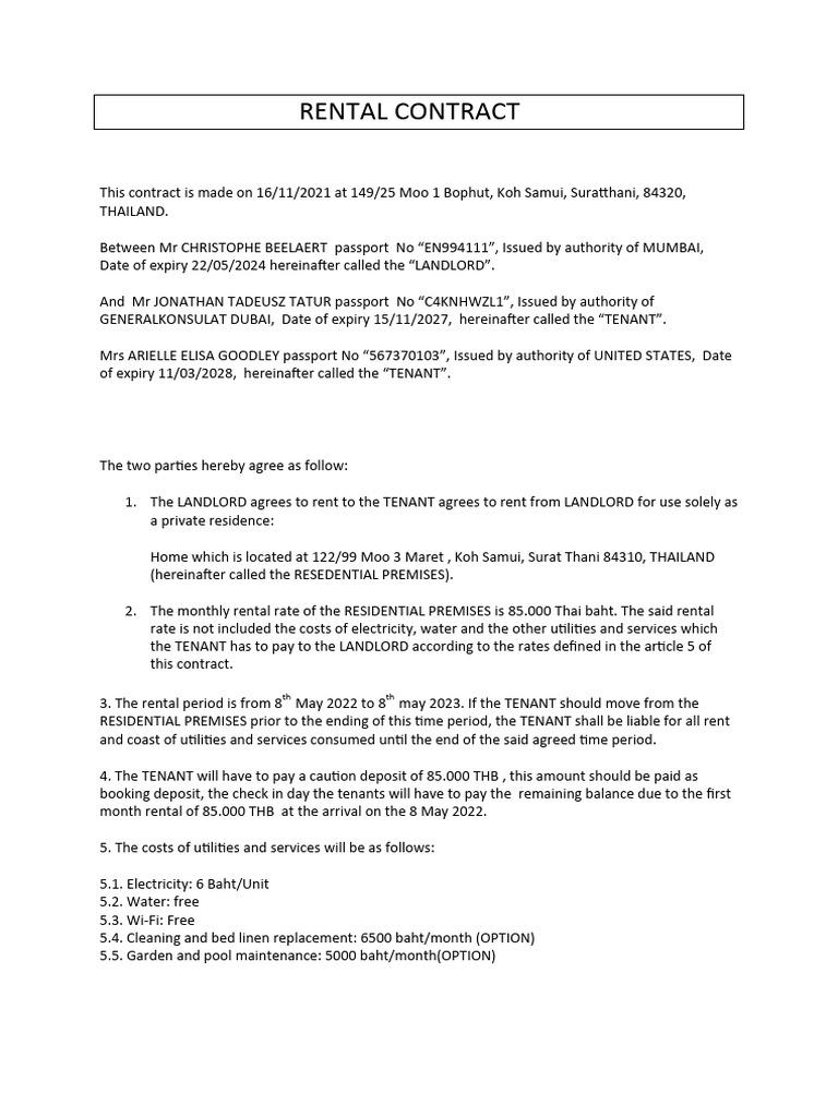 lease contract notes high school | PDF | Leasehold Estate | Landlord