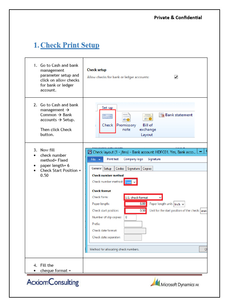Check Print Setup Guide | PDF