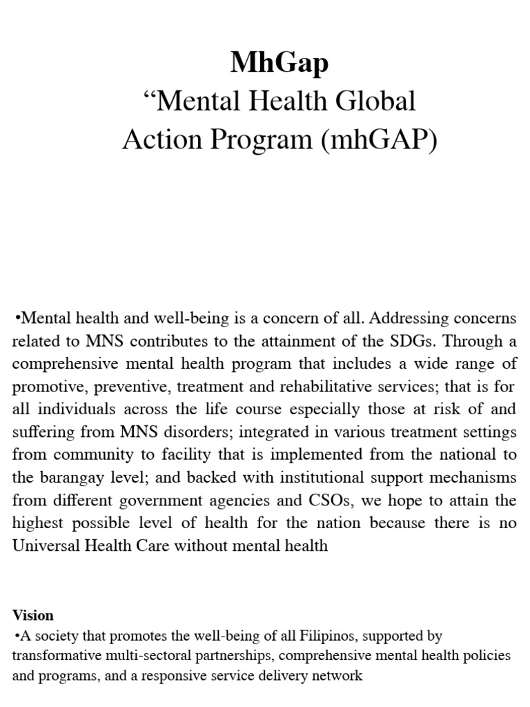 G Mhgap | PDF | Mental Disorder | Mental Health