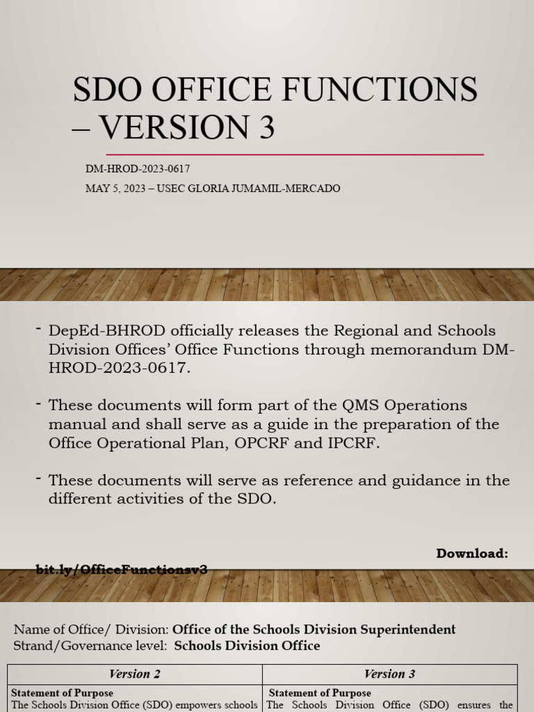 SDO Office Functions Guide Version 3 | PDF | Curriculum | Governance