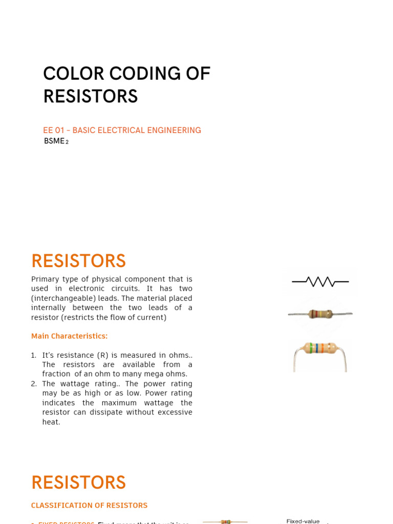 EE 01 - LM - Color Coding of Resistors | PDF
