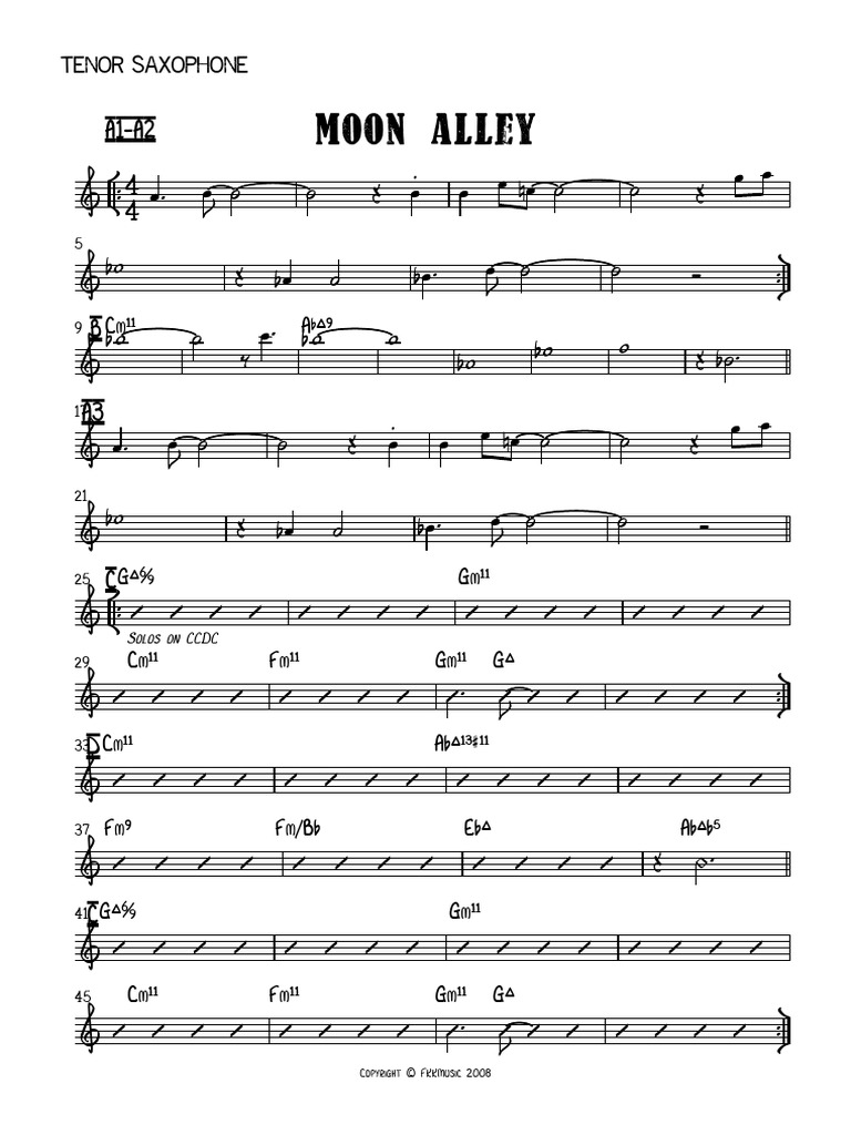 Moon Alley TENOR SAX-1 | PDF | Classical Music Groups | Music Production