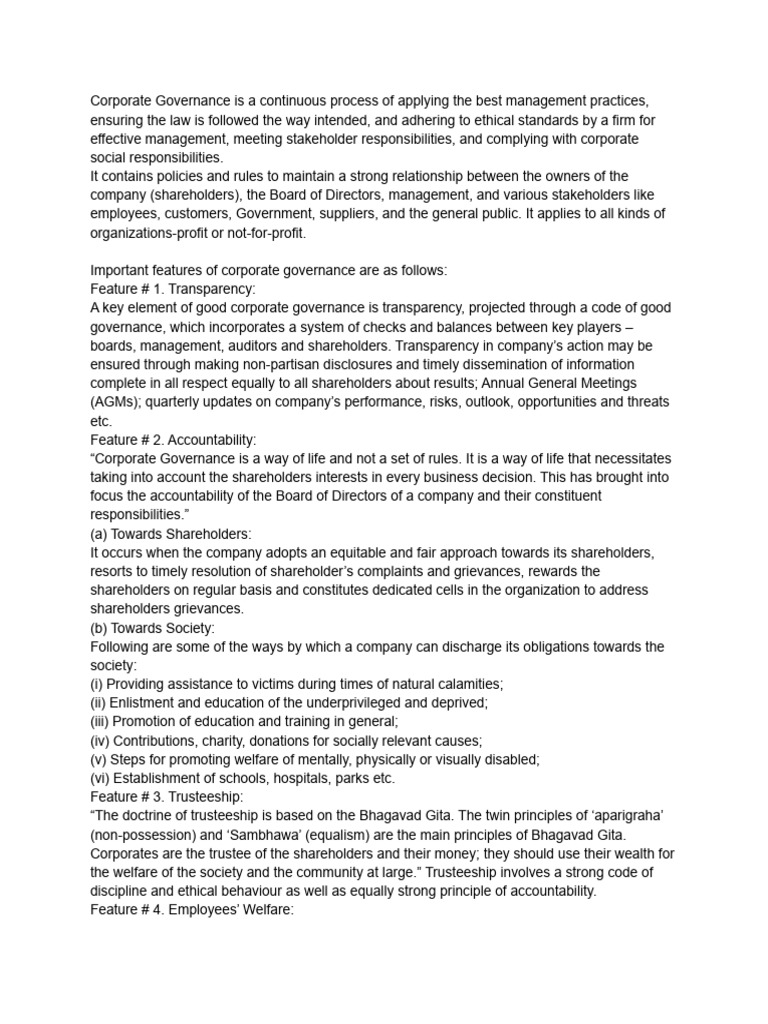 Corporate Governance in English | PDF | Corporate Governance | Governance