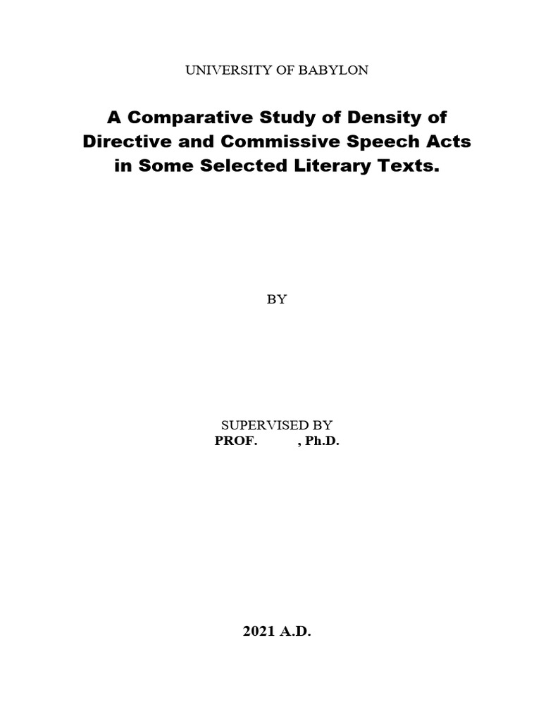 Directive and Commissive | PDF | Communication | Cognitive Science