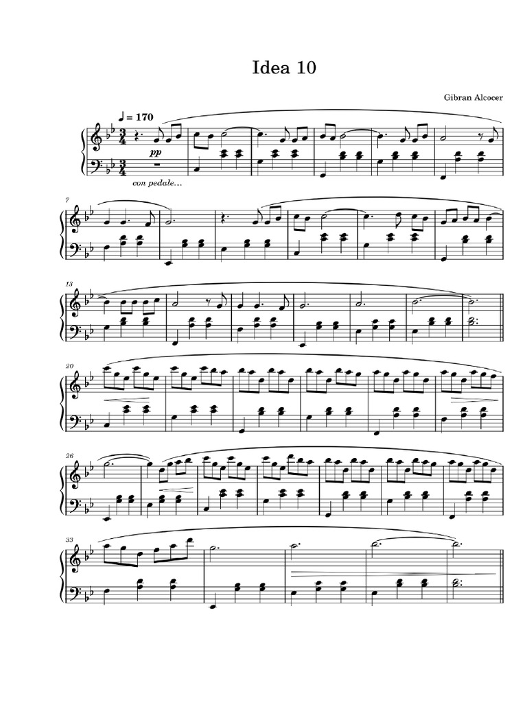 Idea 10 Gibran Alcocer Partition Piano | PDF