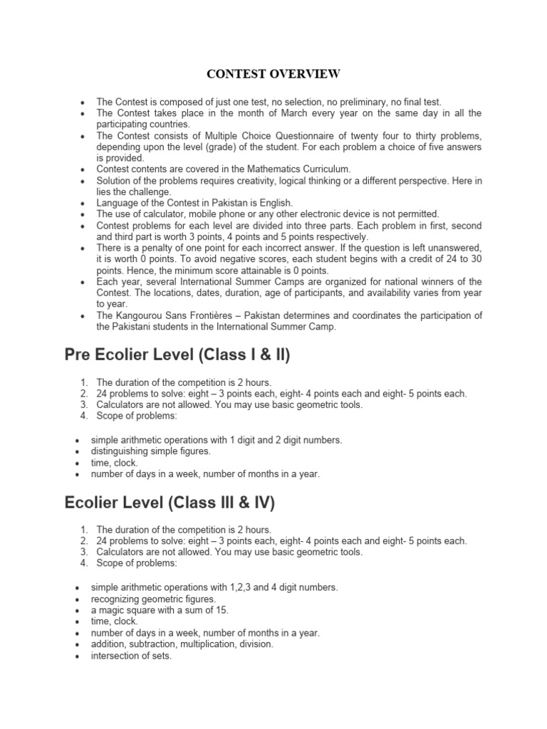 Contest Overview | PDF | Geometry | Euclidean Geometry