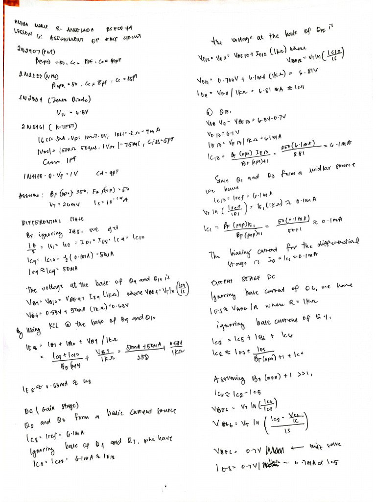 Op-Amp Circuit (Assignment) | PDF