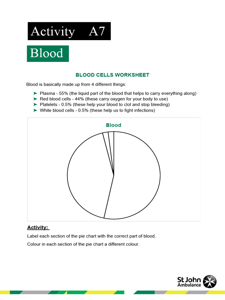 Blood Components Pie Chart Activity | PDF