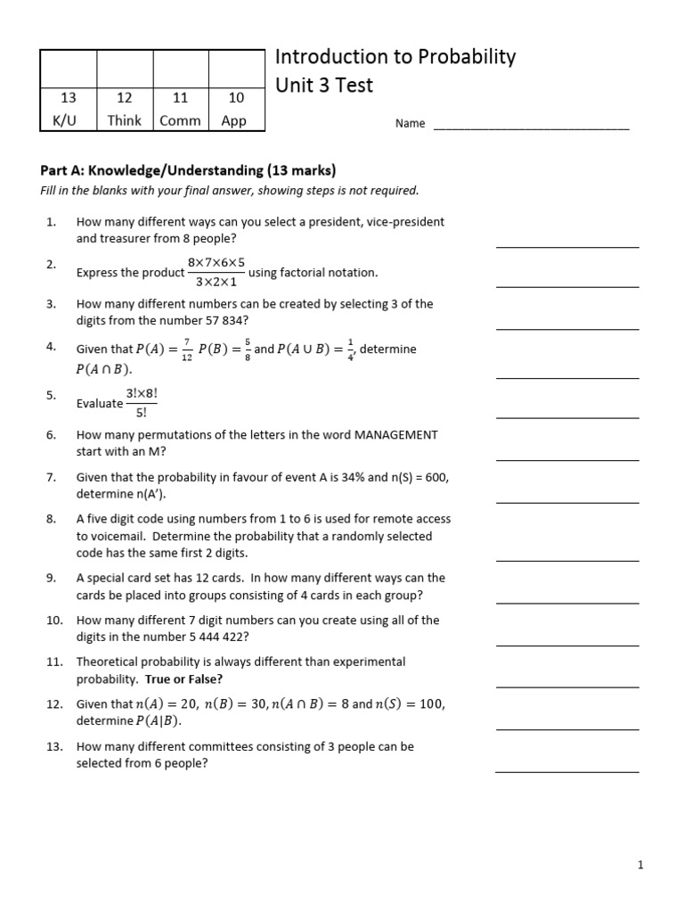 1696603503-MDM4U - Unit 3 Introduction To Probability | PDF | Sampling ...