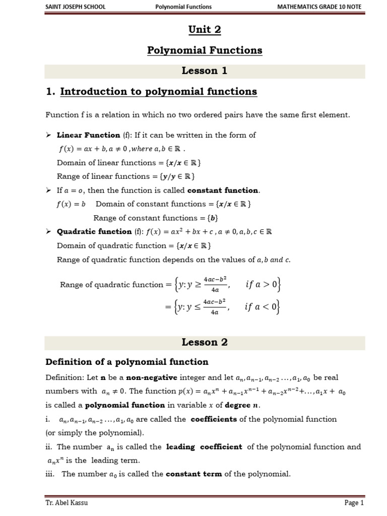 Mathematics Grade 10 Unit 1 Note 1 | PDF | Function (Mathematics) | Real Number
