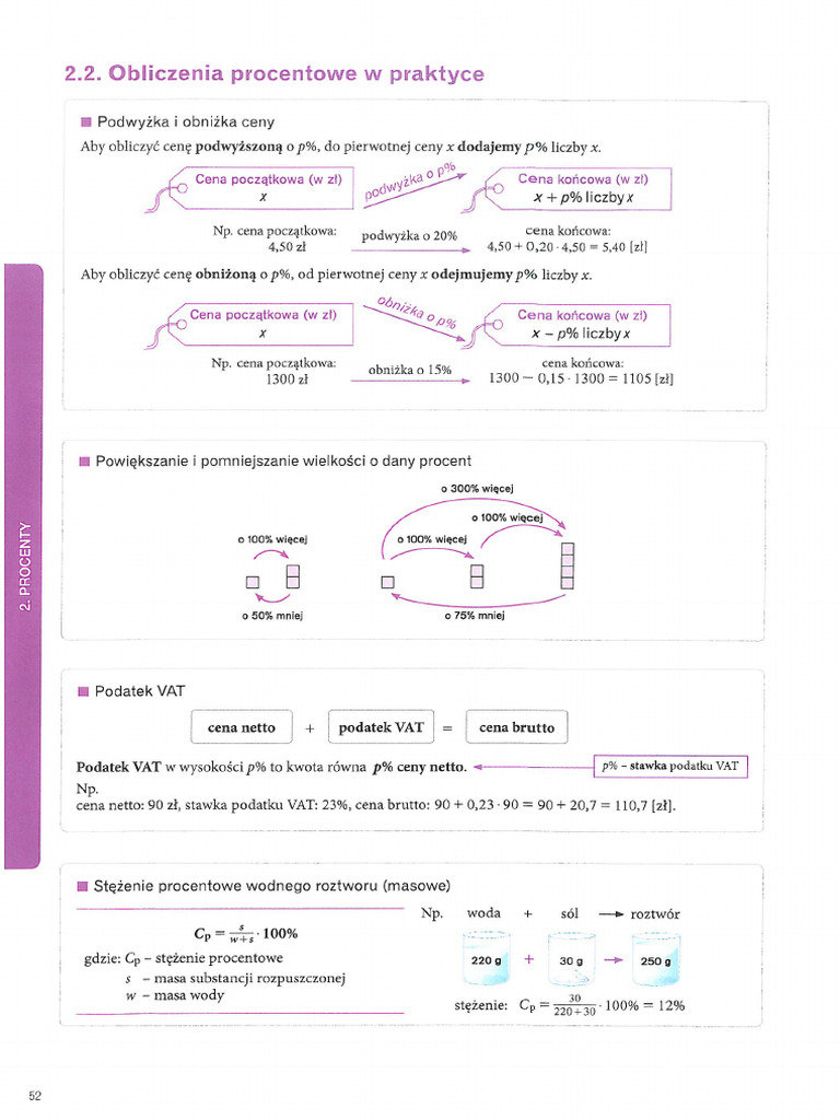 2-2 Obliczenia Procentowe | PDF