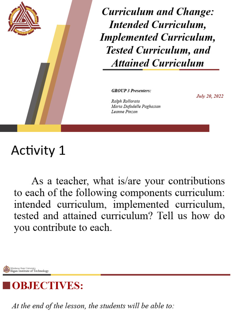 Group 3 SciEd205 Cur Dev | PDF | Curriculum | Educational Assessment