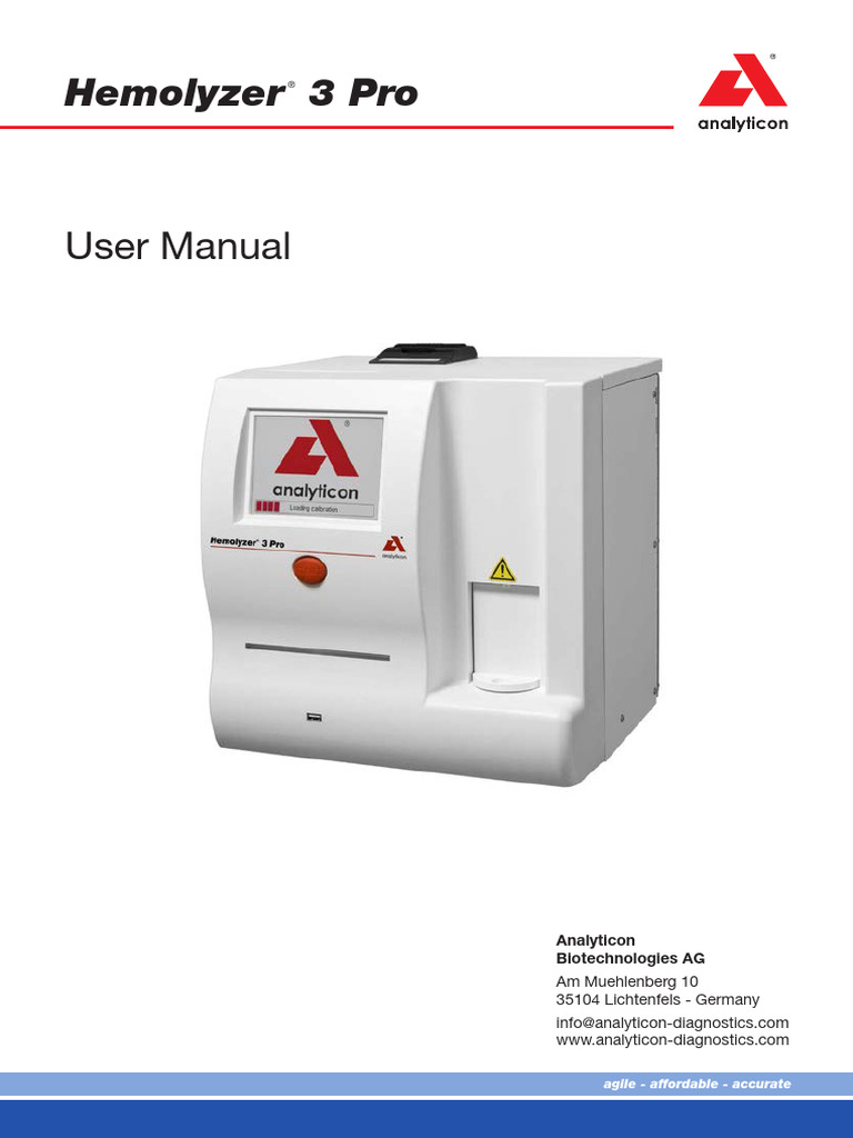 Hemolyzer 3 PRO User Manual | PDF | Blood