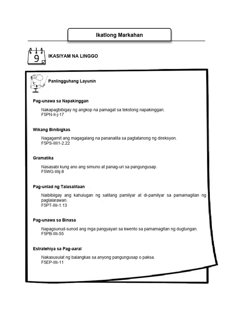 TG Filipino 5 q3 Week-9 | PDF