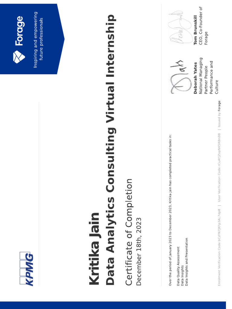 Data Analytics KPMG Kritika Jain | PDF