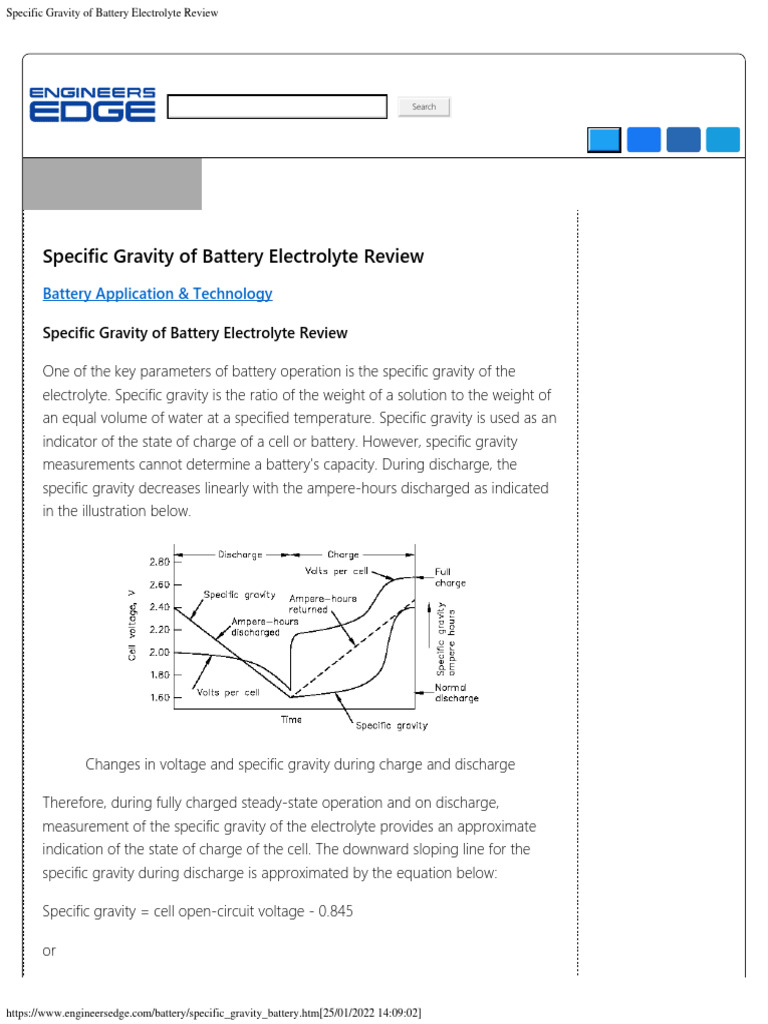 Specific Gravity of Battery Electrolyte Review | PDF | Electricity ...