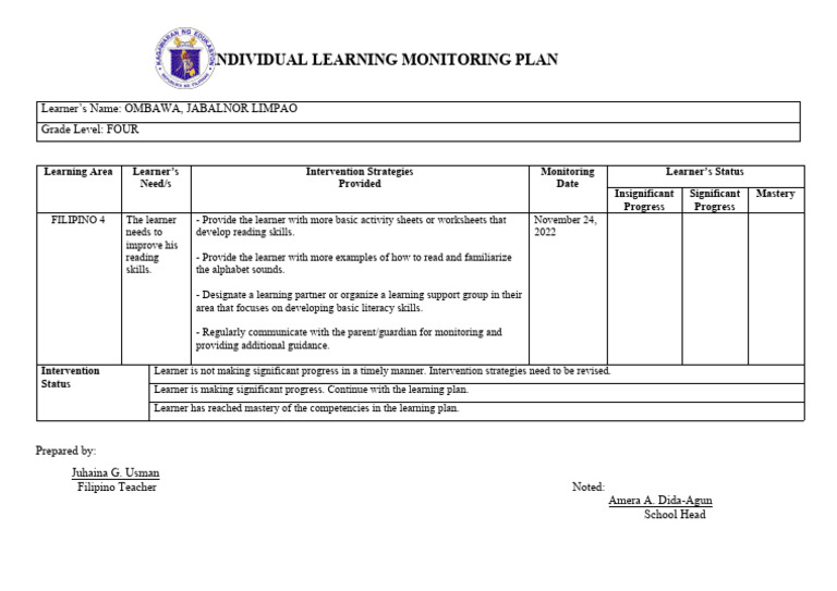 ILMP Sample | PDF