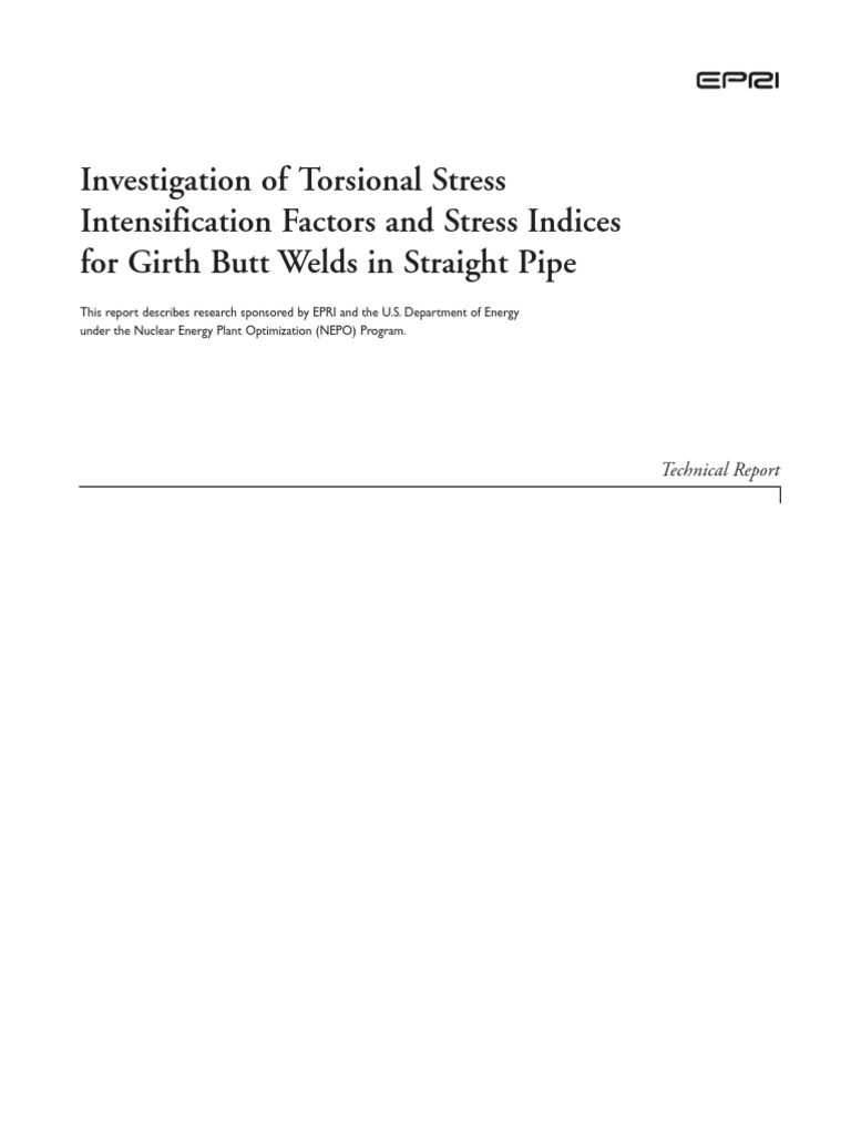 Investigation of Torsional Stress Intensification Factors and Stress ... Investigation of Torsional Stress Intensification Factors and Stress ...
