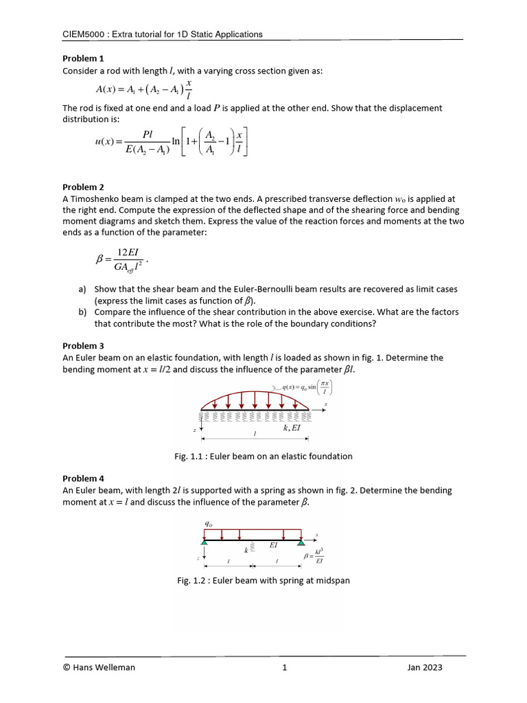 Extra tutorials-1D-Statics | PDF