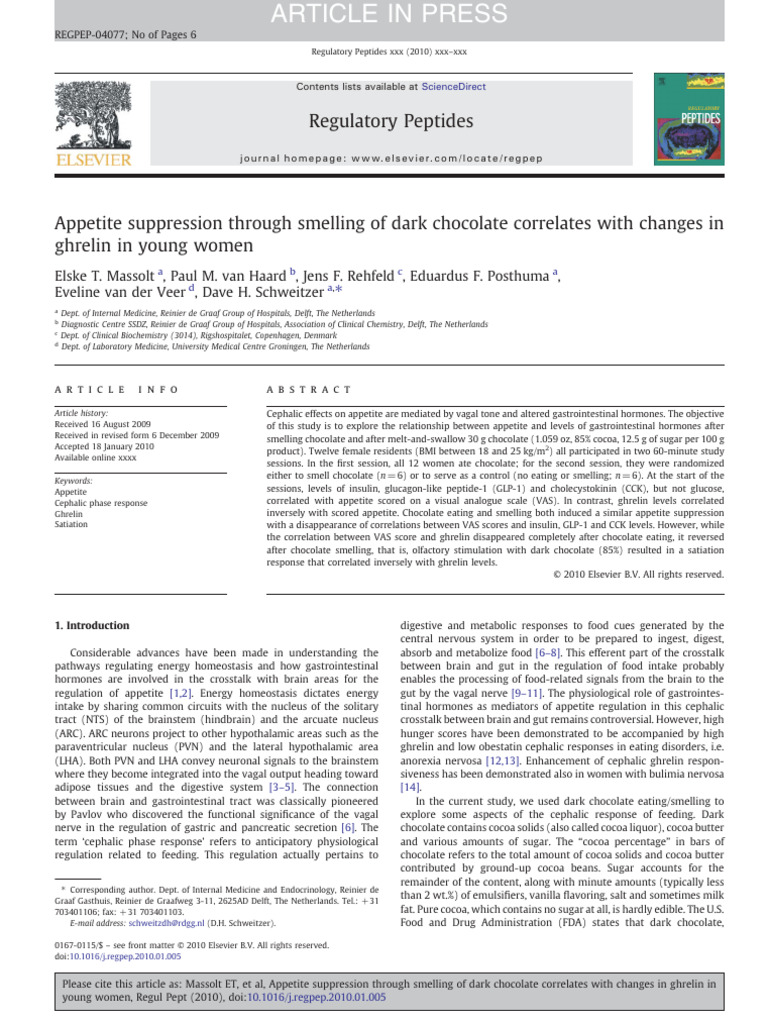 Appetite Stimulation Chocolate | PDF | Eating | Appetite