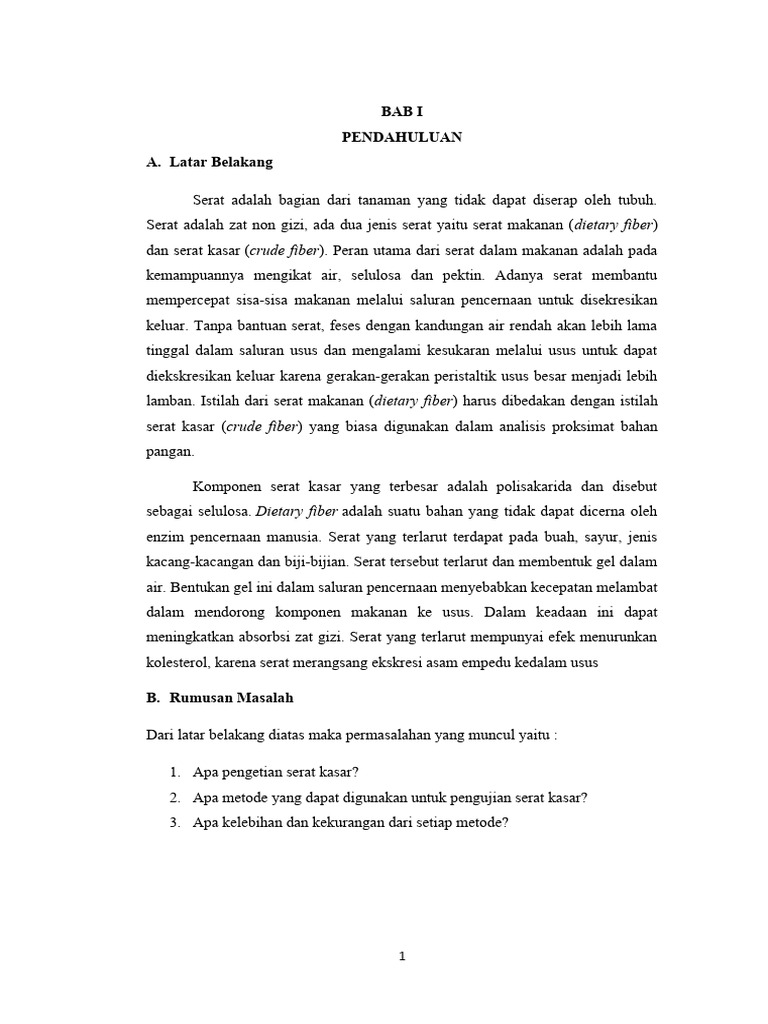 Metode Analisis Serat Kasar | PDF | Sains & Matematika