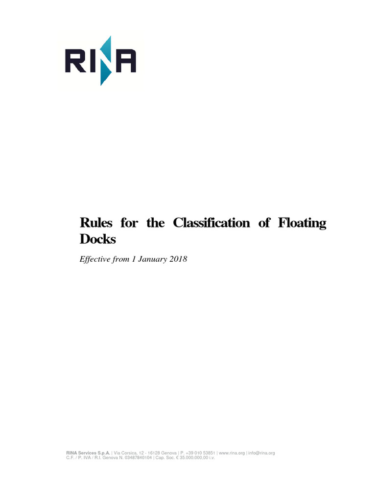 Rina Floating Docks Res7-Eng2022 | PDF | Underwater Diving | Firefighting