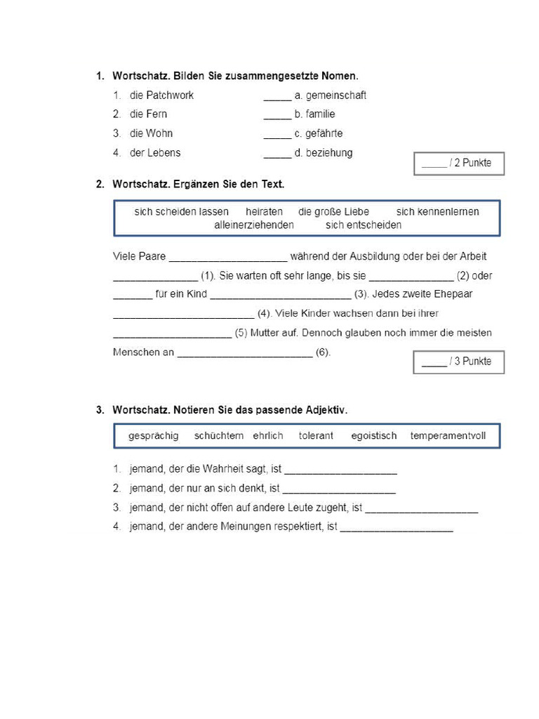 Worksheet Kapitel - 7 B1 Plus | PDF