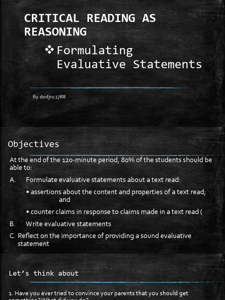 Formulating Evaluative Statements Week 5 | PDF | Social Media | Popular ...