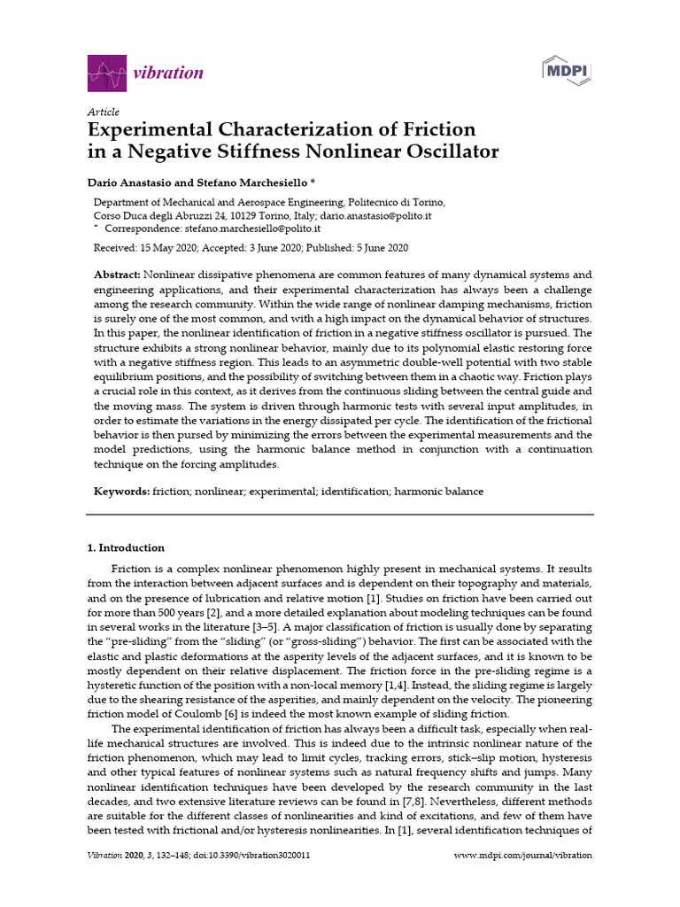 Experimental Characterization of Friction in A Neg | PDF | Oscillation ...