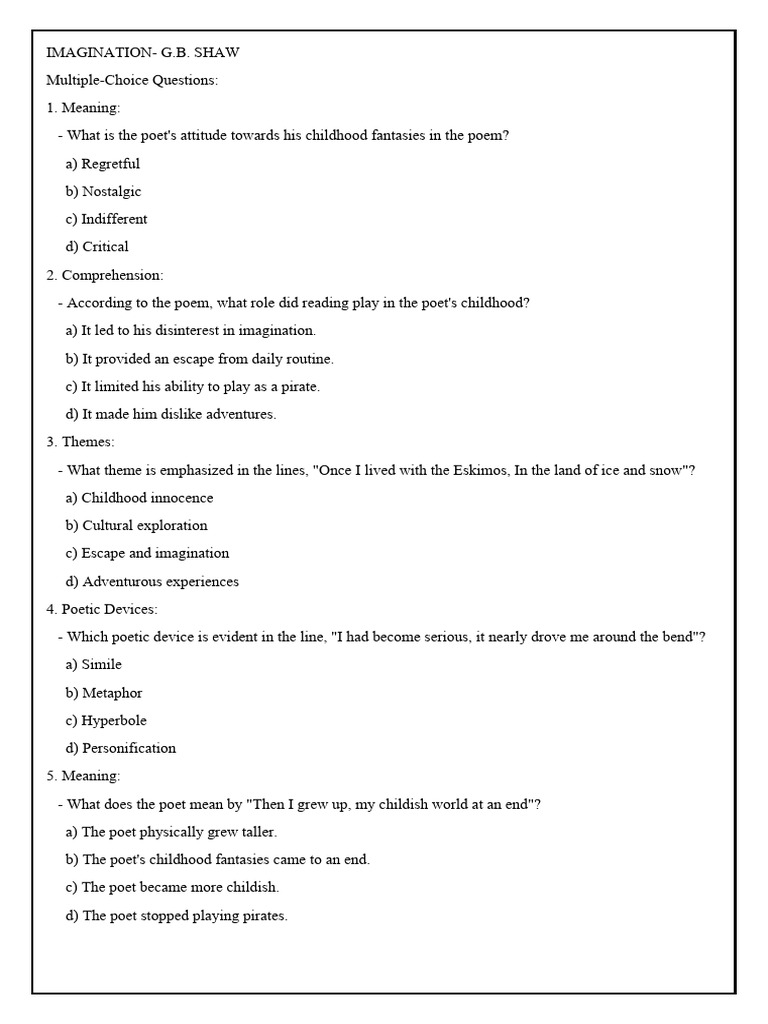 IMAGINATION | PDF | Poetry