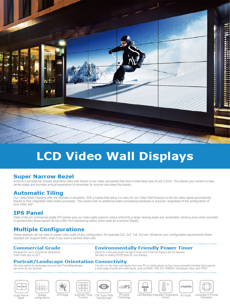 LCD Video Wall Displays | Download Free PDF | Computer Monitor | Video