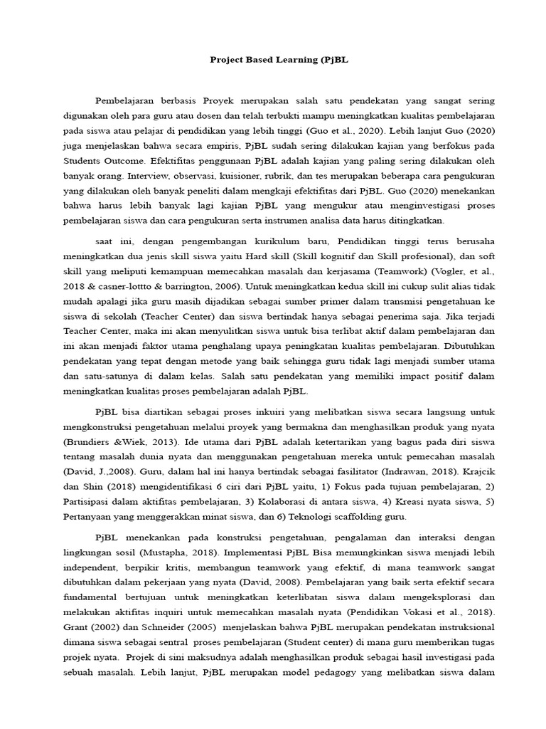 Project Based Learning | PDF