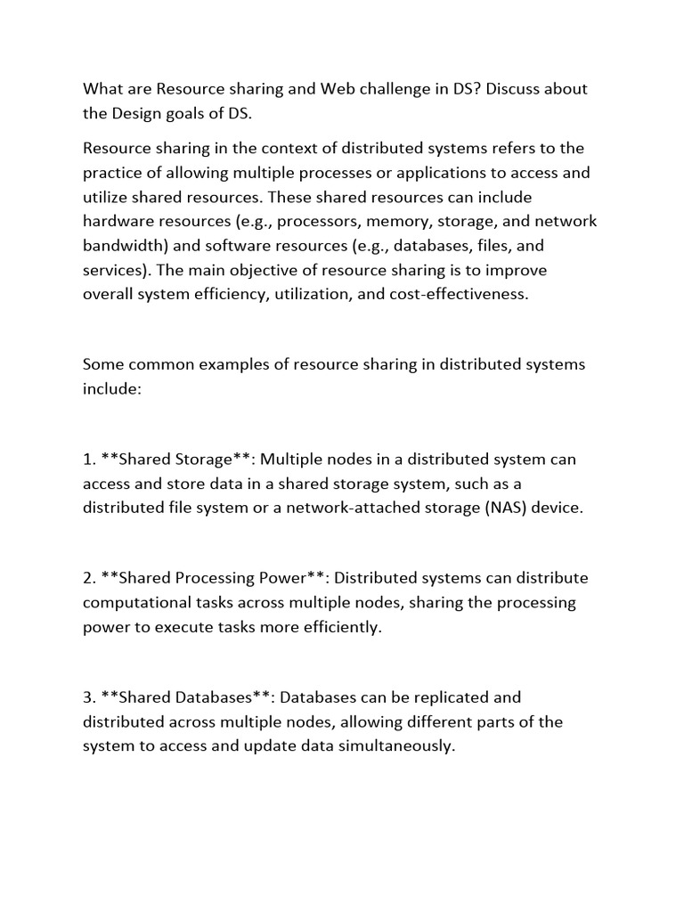 What Are Resource Sharing and Web Challenge in DS | PDF | Peer To Peer | Scalability
