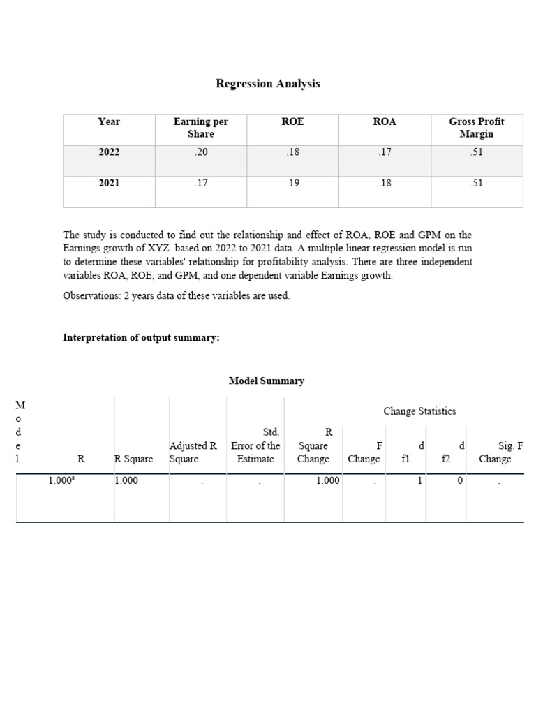 Regression Analysis Term Paper 1, 15, 14 | PDF | Regression Analysis ...