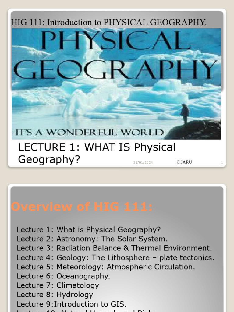 Lect1 What Is Phy Geo | PDF | Earth Sciences | Geography