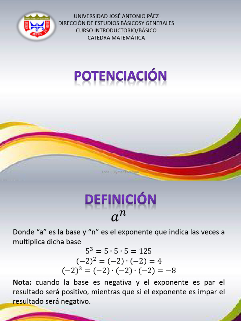 Potenciación | PDF | Exponenciación | Multiplicación