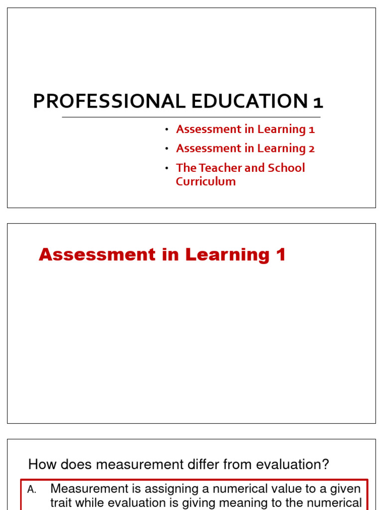 Prof Ed 1 Review | PDF | Educational Assessment | Curriculum