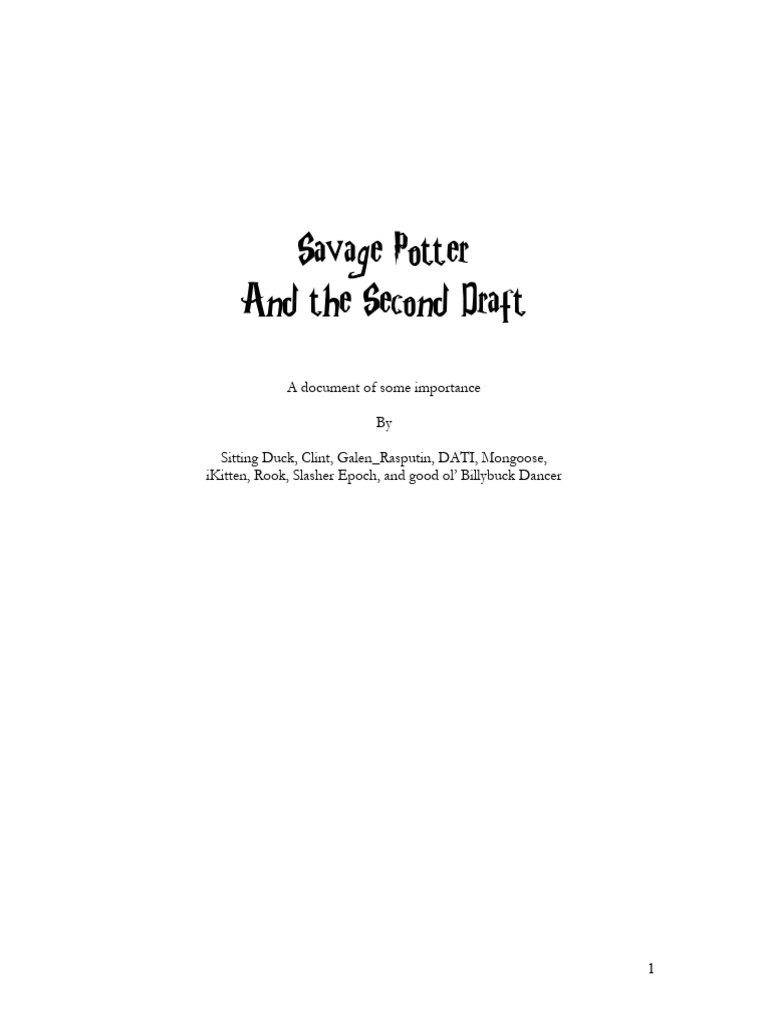 Savage Potter and The Second Draft - Savagepedia | PDF | Magician (Fantasy)