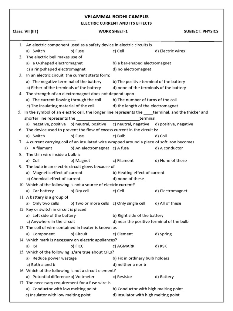 Electric Current and Its Effects-1 | PDF | Inductor | Electric Current