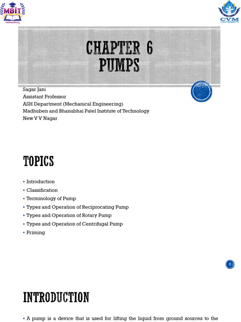 Chapter 6 - Pump | PDF | Pump | Dynamics (Mechanics)