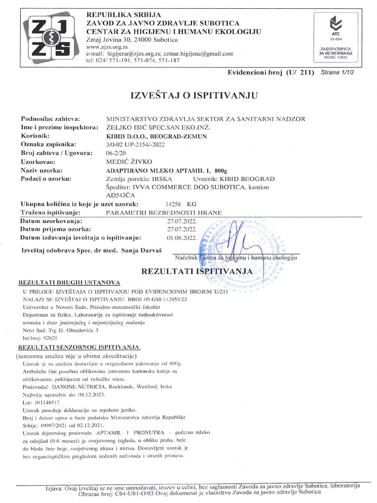 Aptamil 1 08.12.2023. | PDF