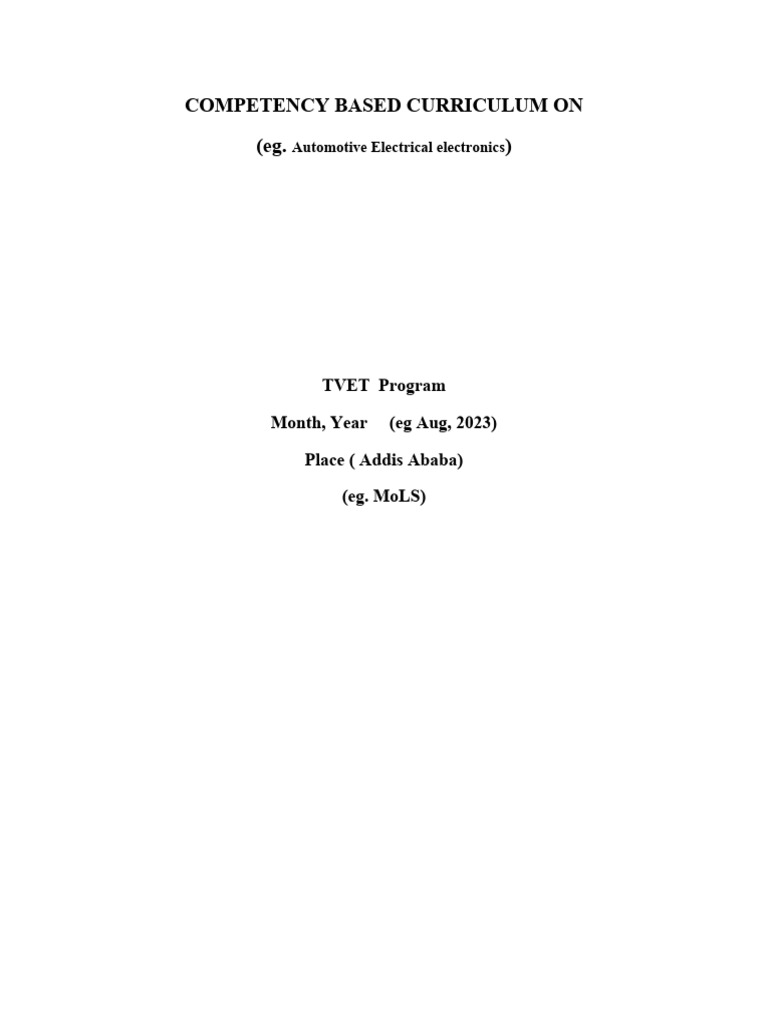 Format COMPETENCY BASED CURRICULUM | Download Free PDF | Learning | Cognition