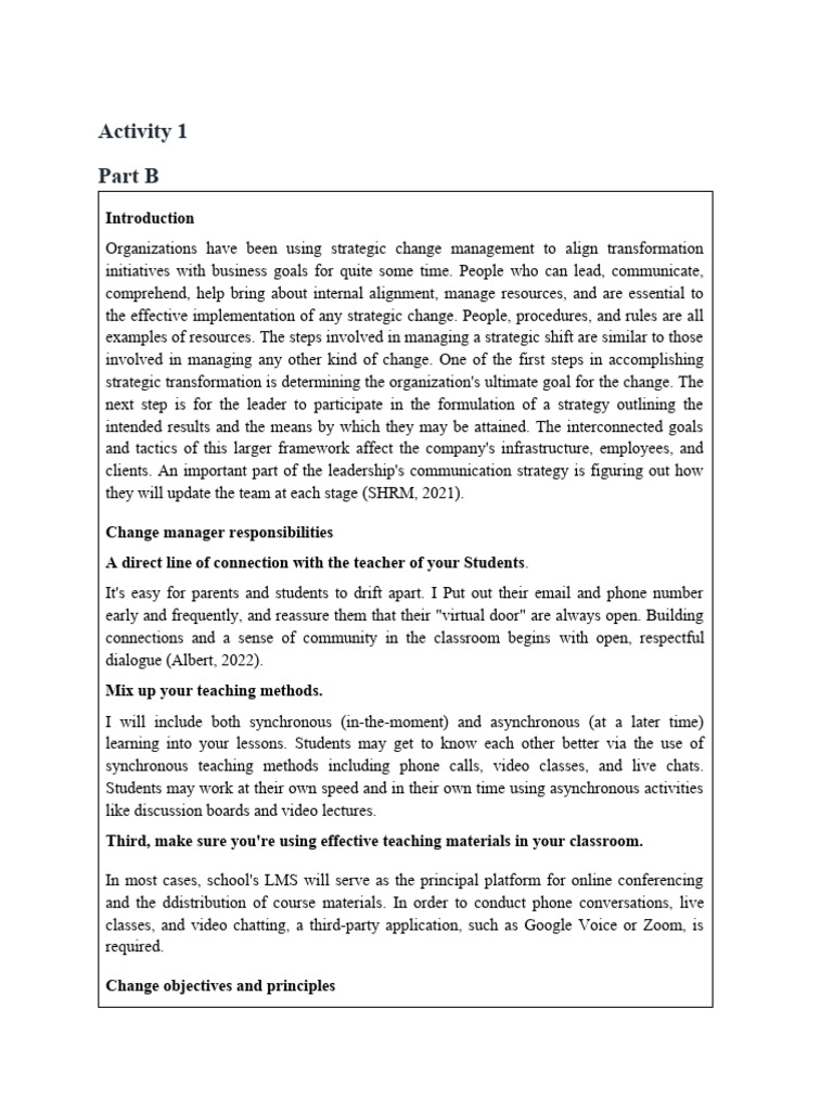 Assesment - Activity 1 Part B Role Play and Activity 2 Part A Two Role Plays | PDF | Educational ...