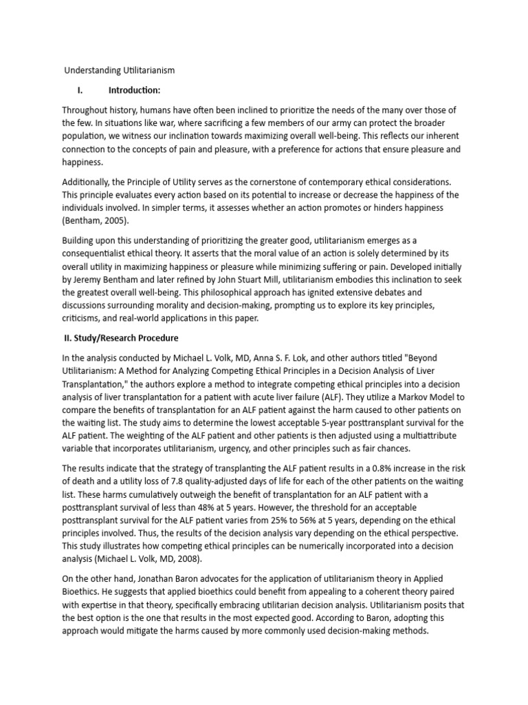 Refined Paper | PDF | Utilitarianism | Happiness