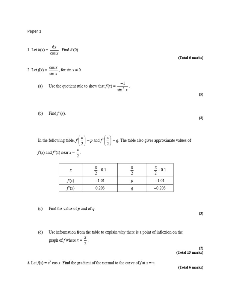 PS Calculus With Trigonometry | PDF | Mathematical Analysis | Elementary Mathematics